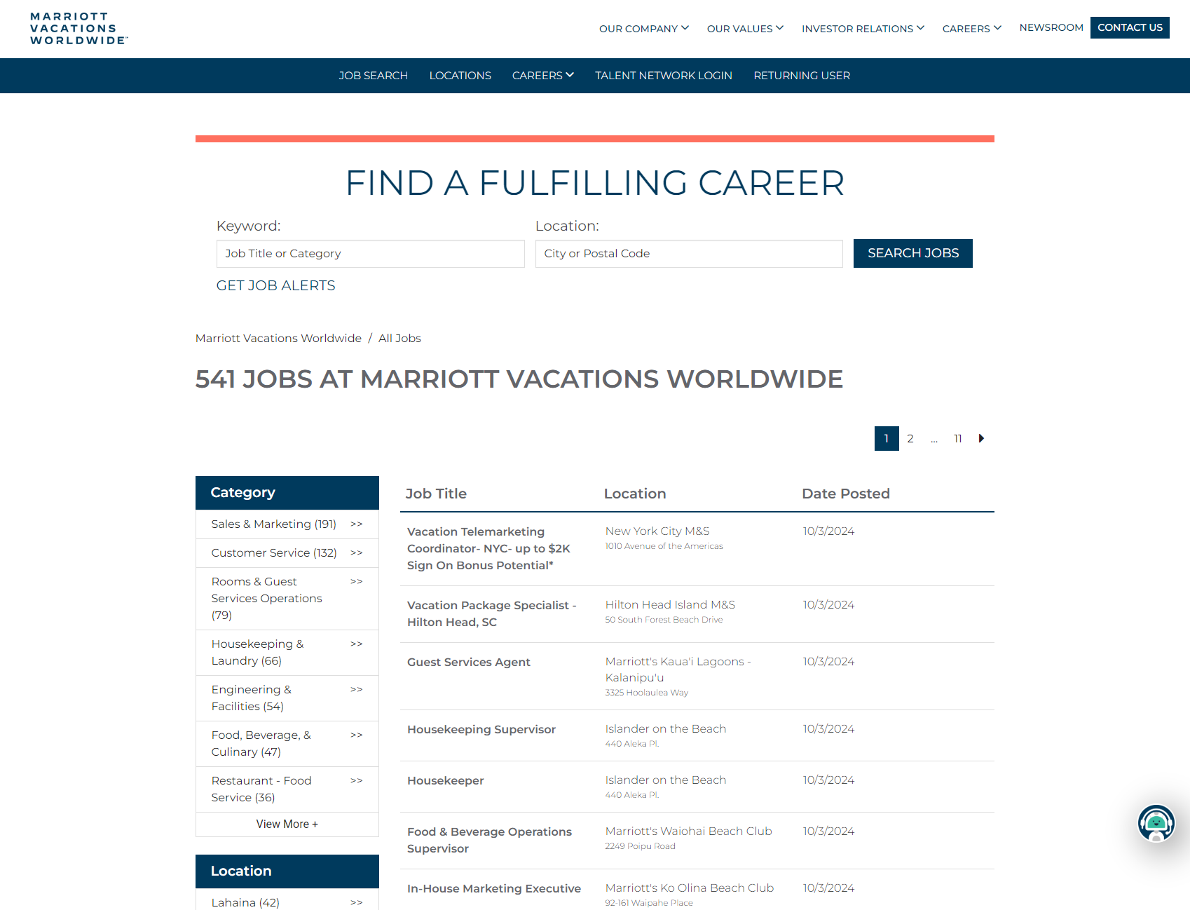 Current Job Listings - Marriott Vacations Worldwide Current Job Listings - Marriott Vacations Worldwide